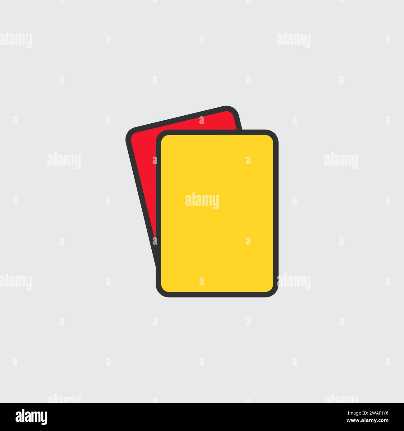 Red and yellow football soccer referee cards. competition game judge ...