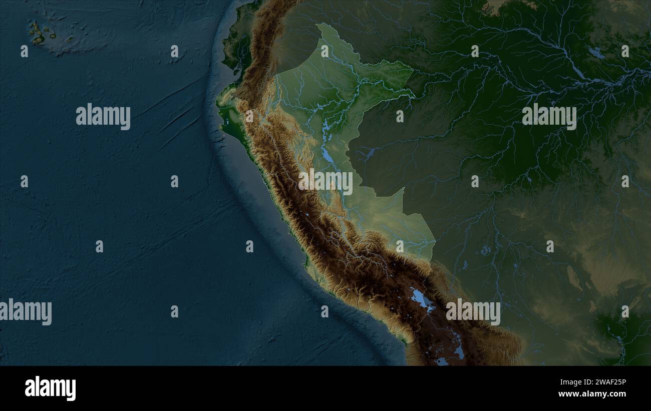 Peru map zoom border physical hi-res stock photography and images - Alamy
