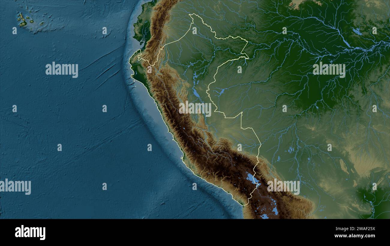 Peru map zoom border physical hi-res stock photography and images - Alamy