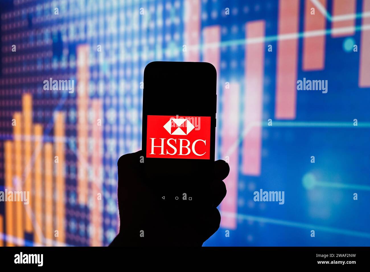 Poland. 04th Jan, 2024. In this photo illustration a HSBC logo is ...