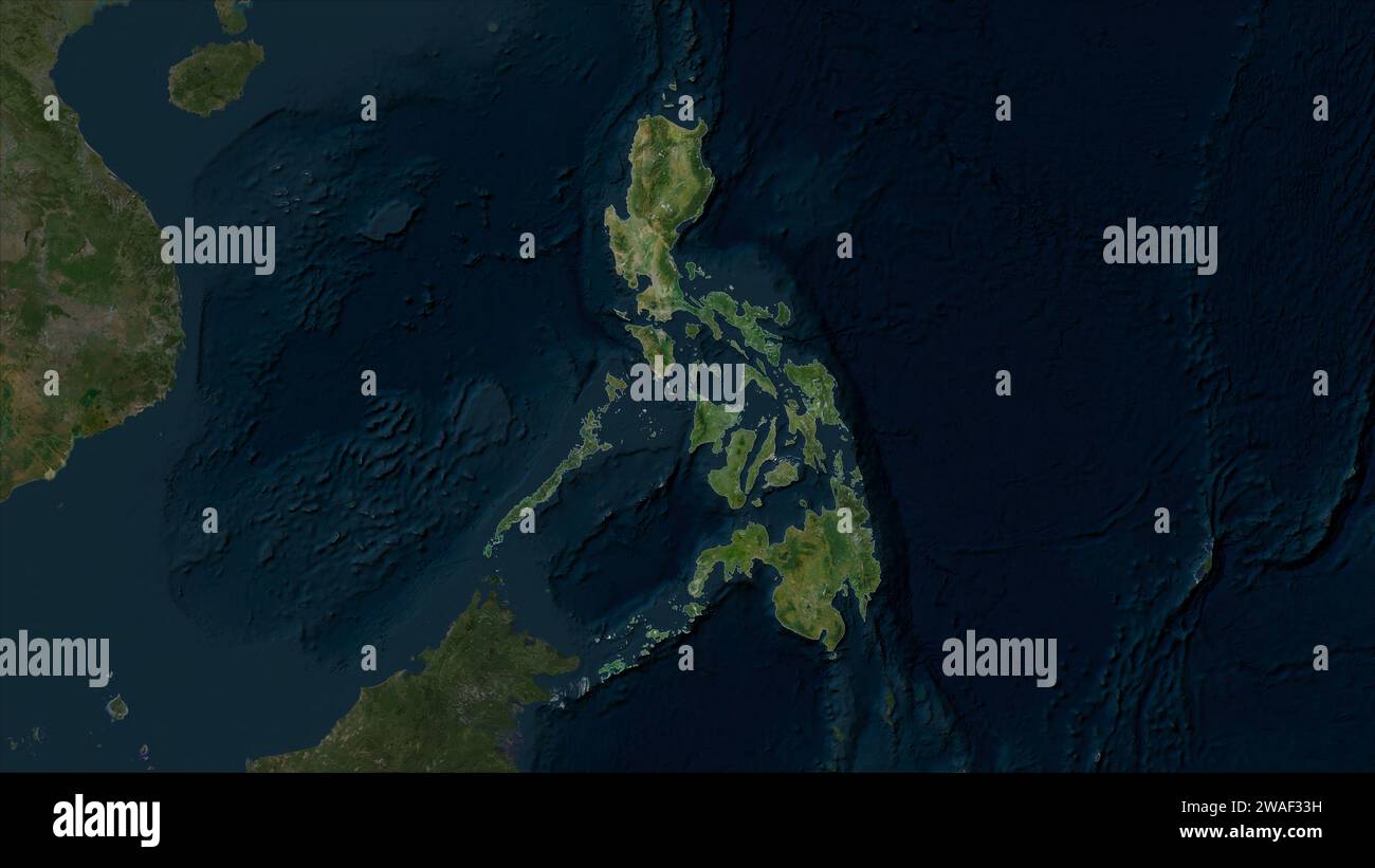 Philippines highlighted on a high resolution satellite map Stock Photo ...