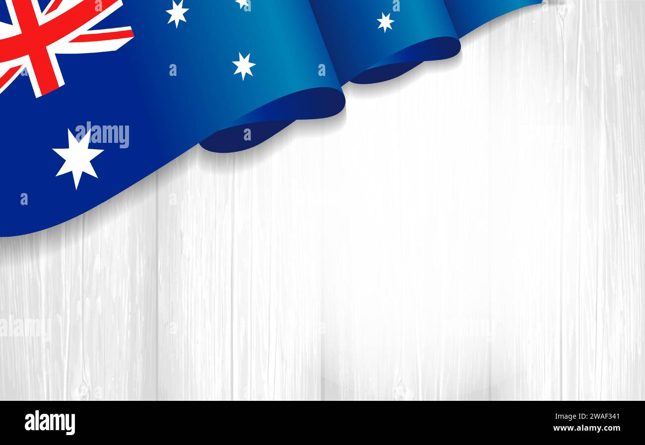 3d Australian flag on grey wooden plank for Australia Day. Creative ...