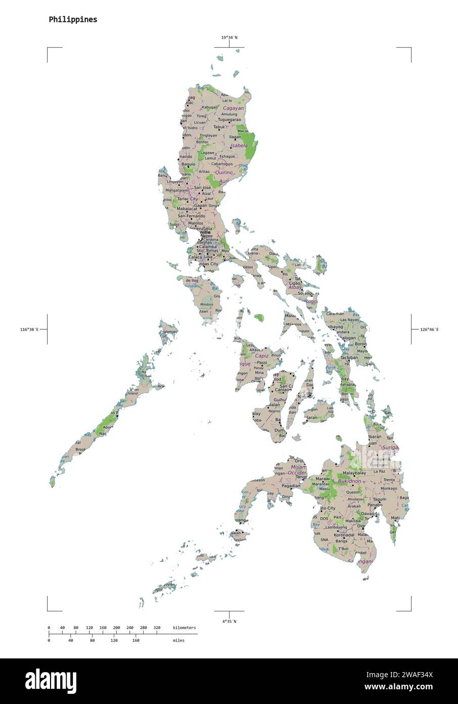 Philippine Map Showing Distance Cauayan On The Map Of Philippines,