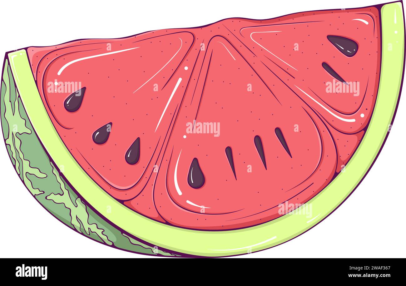 Colored slice of watermelon Stock Vector Image & Art - Alamy