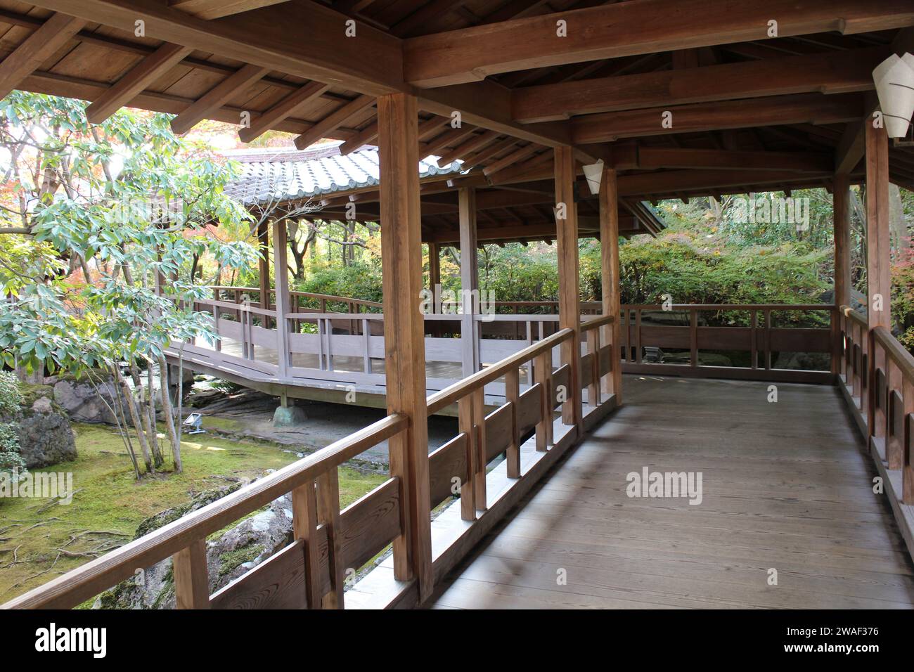 Roofed Corridor in the Garden of the Lord's Residence in Koko-en Garden ...