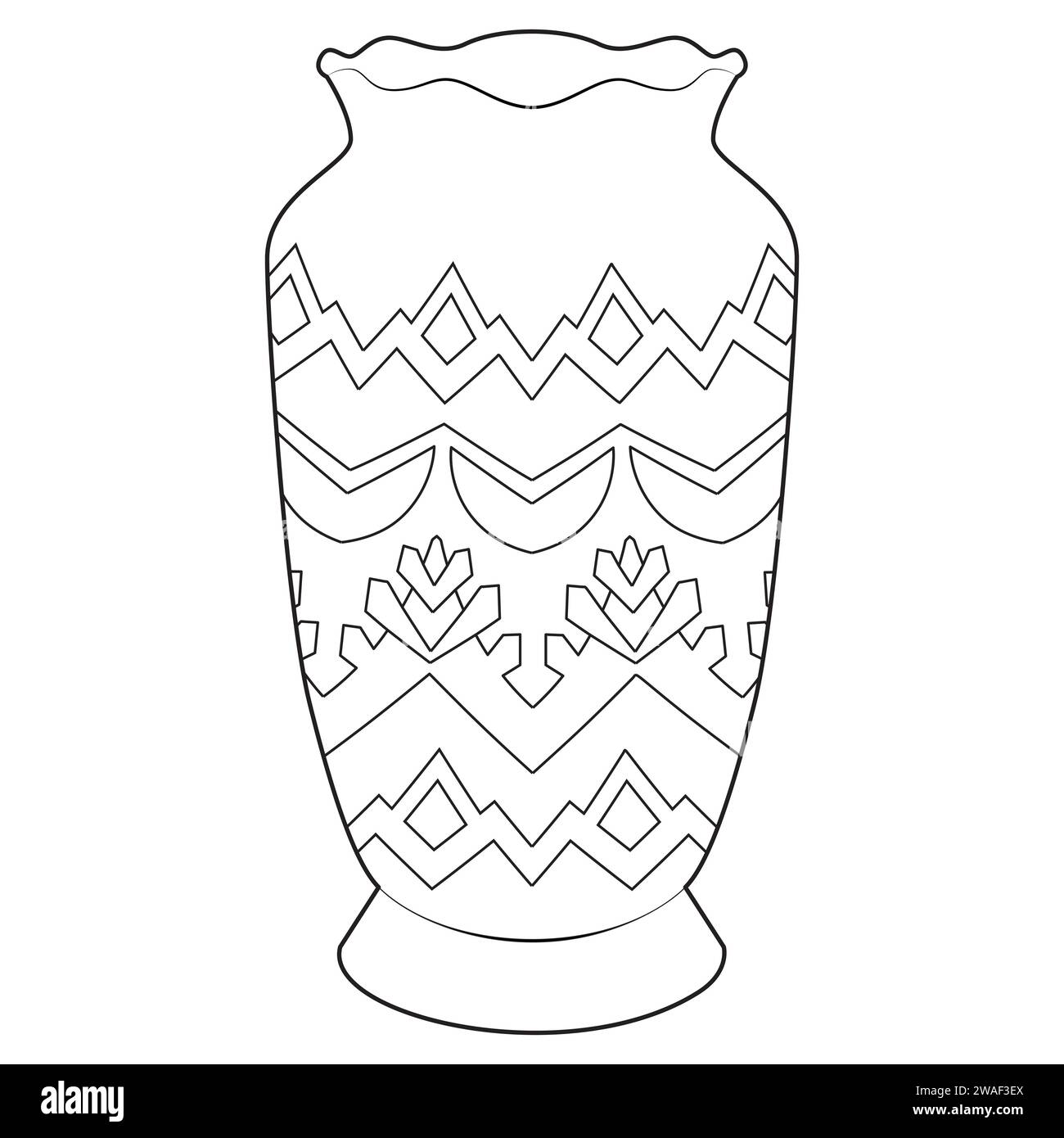 Outline vase, vector linear. Vase pottery, ancient pot greek ...