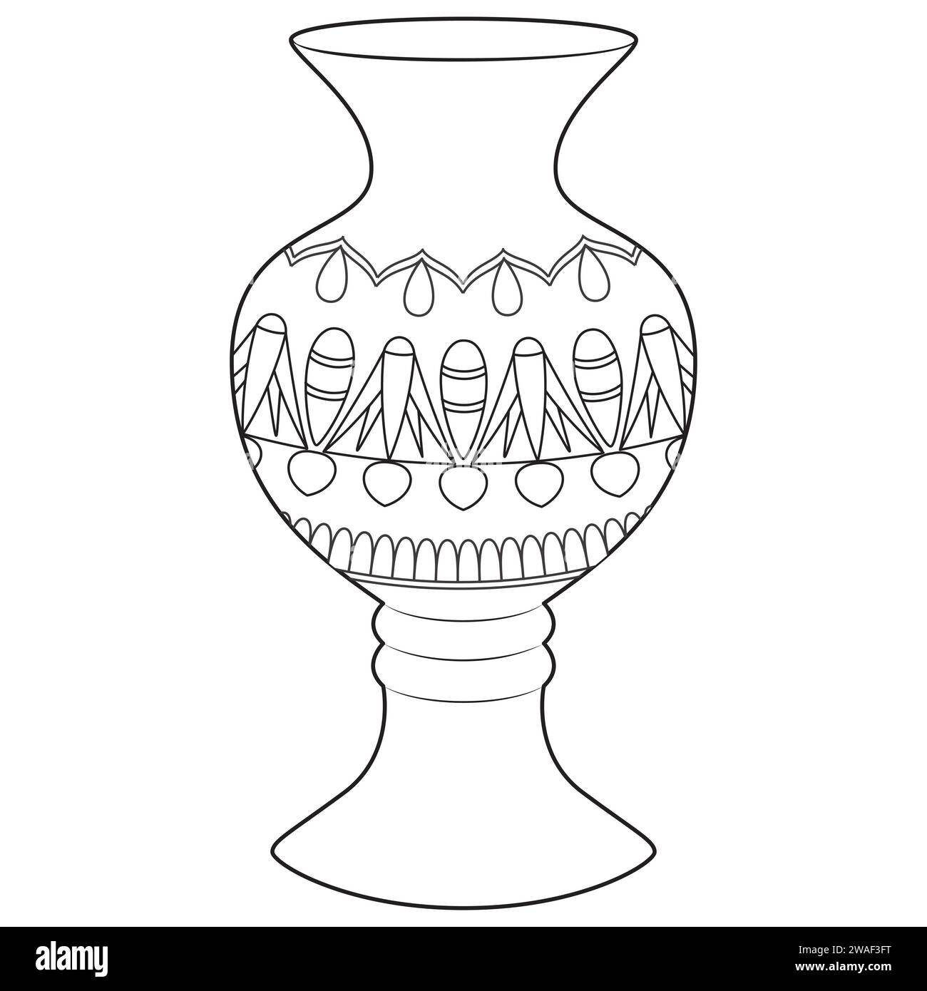 Outline vase, vector linear. Vase pottery, ancient pot greek ...