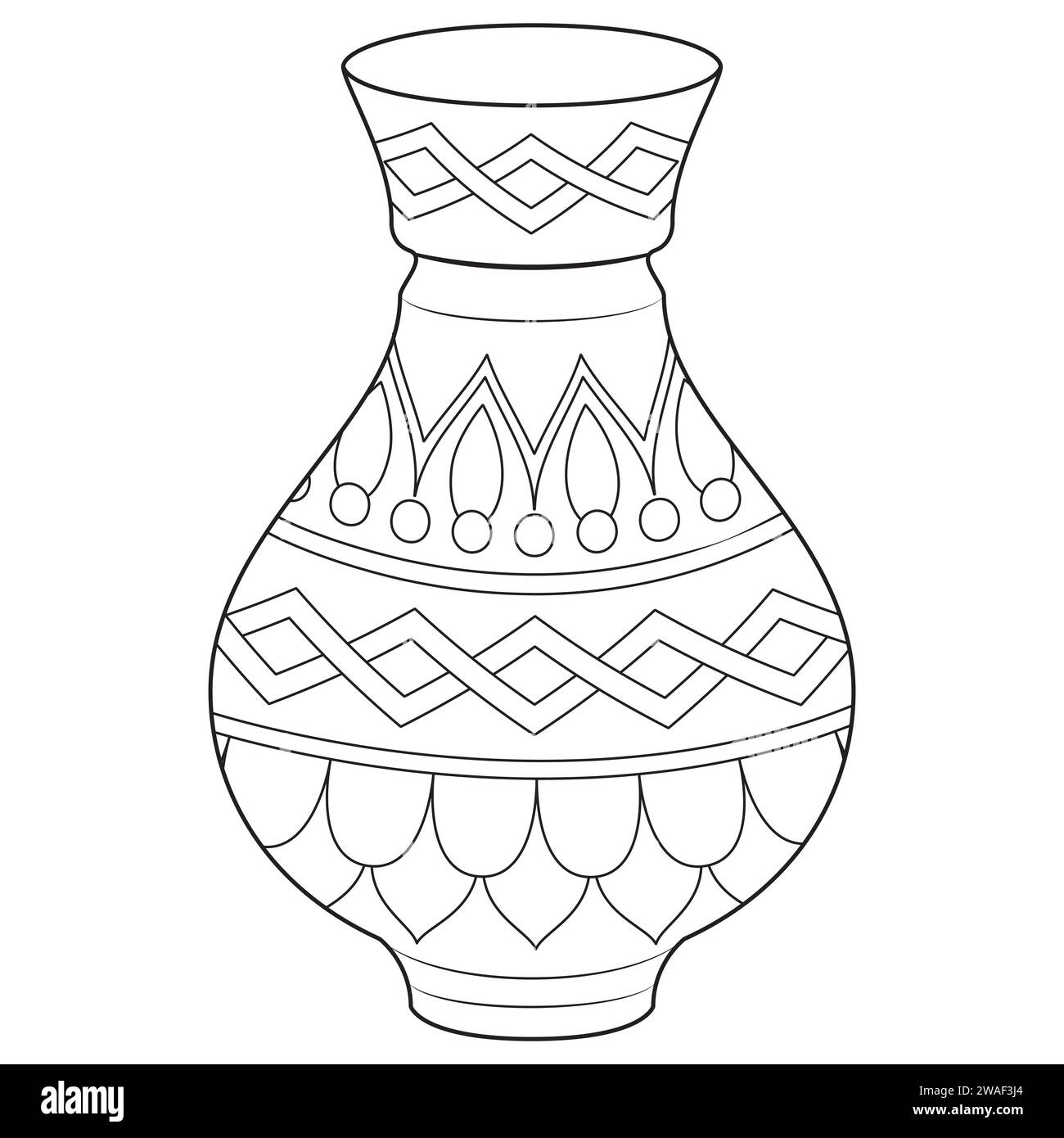 Outline vase, vector linear. Vase pottery, ancient pot greek ...