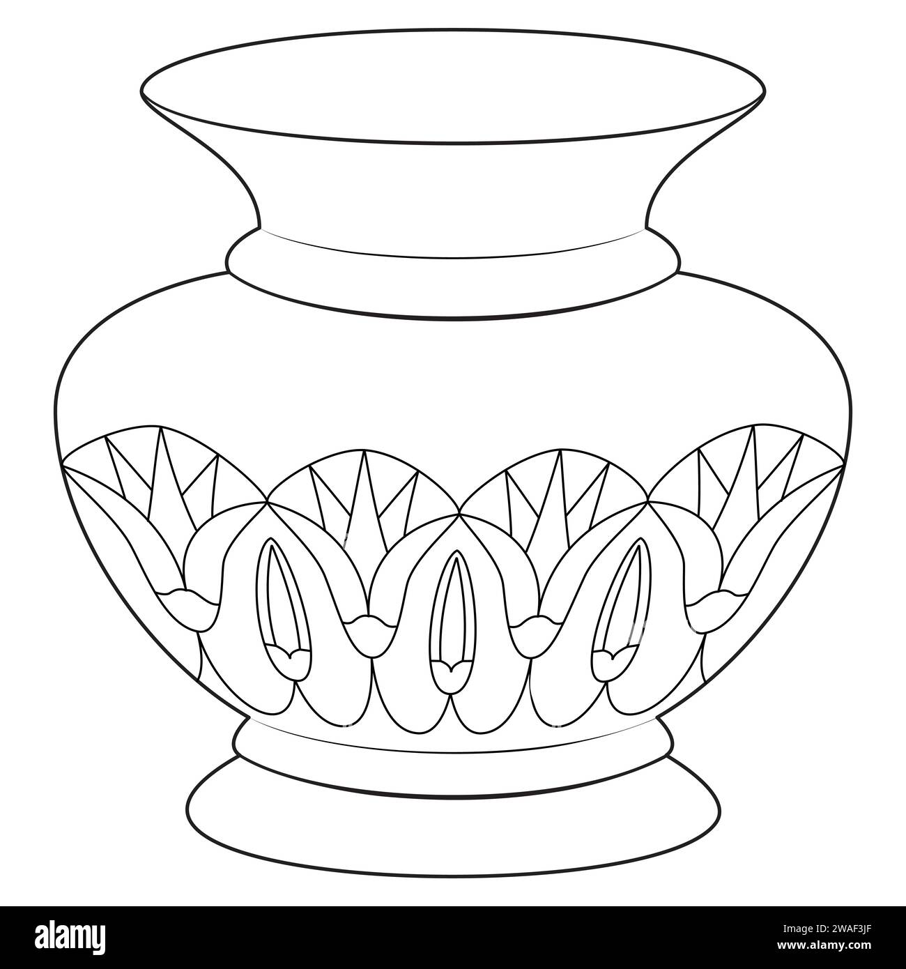 Outline vase, vector linear. Vase pottery, ancient pot greek ...