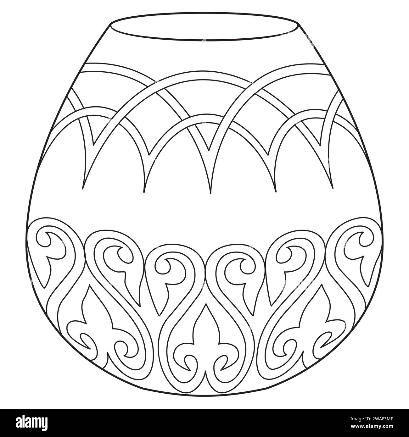 Outline vase, vector linear. Vase pottery, ancient pot greek ...