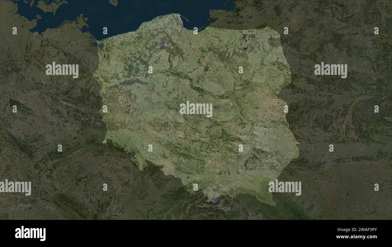 Poland highlighted on a high resolution satellite map Stock Photo - Alamy