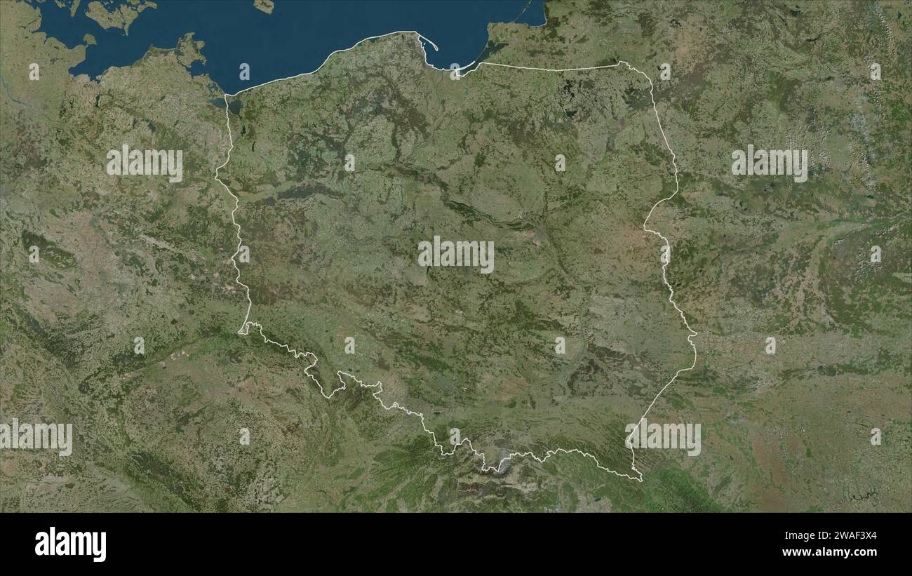 Poland outlined on a high resolution satellite map Stock Photo - Alamy