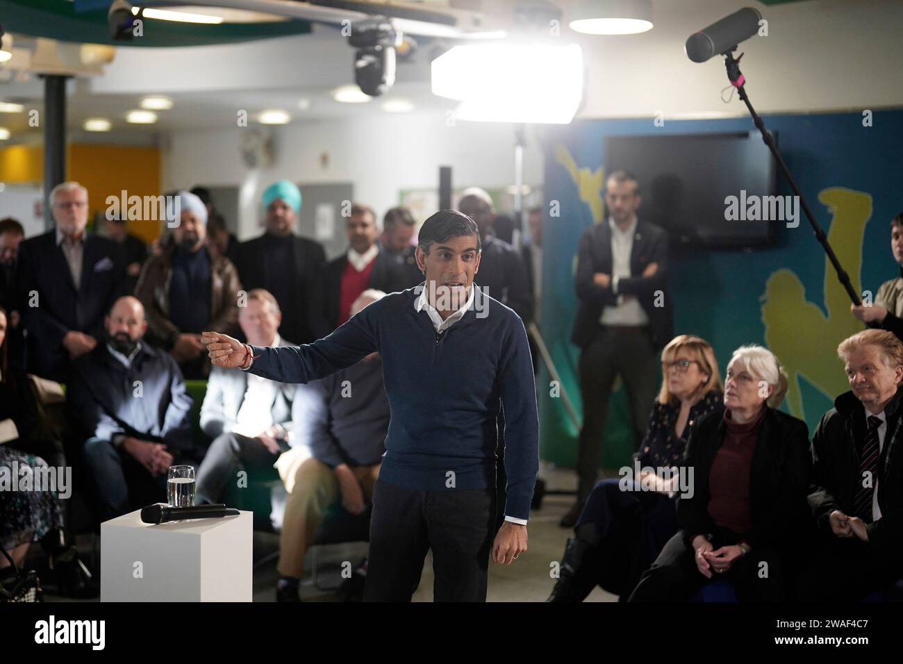Britain's Prime Minister Rishi Sunak visits MyPlace Youth Centre, in ...