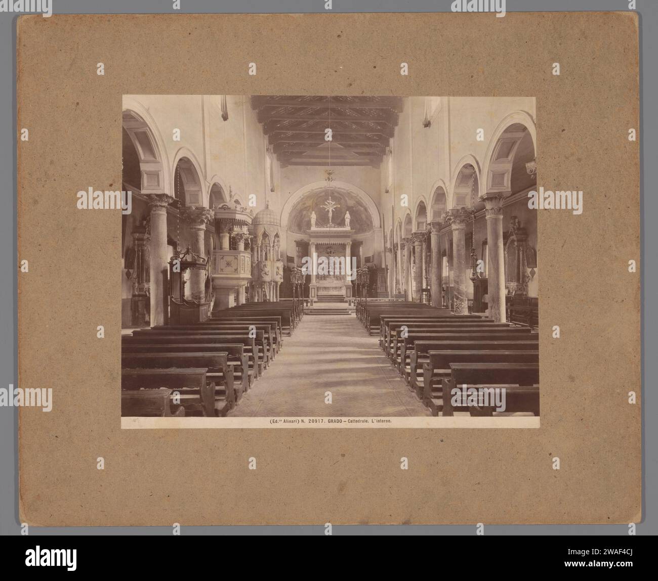 Interior of the Grado cathedral, with a view of the choir, c. 1875 - c ...