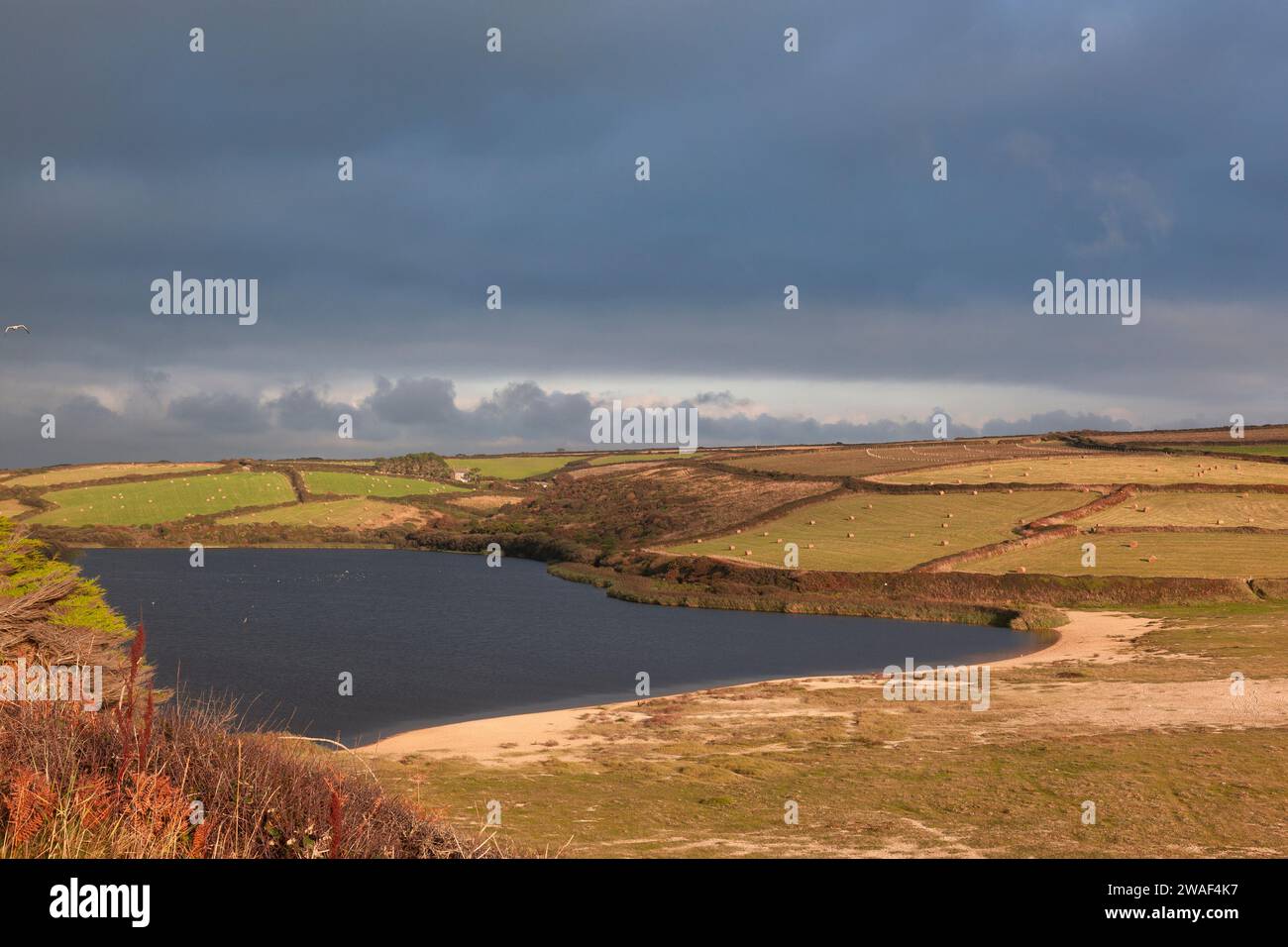 Golden Hour at Loe Pool, Porthleven, Helston, Cornwall Stock Photo - Alamy