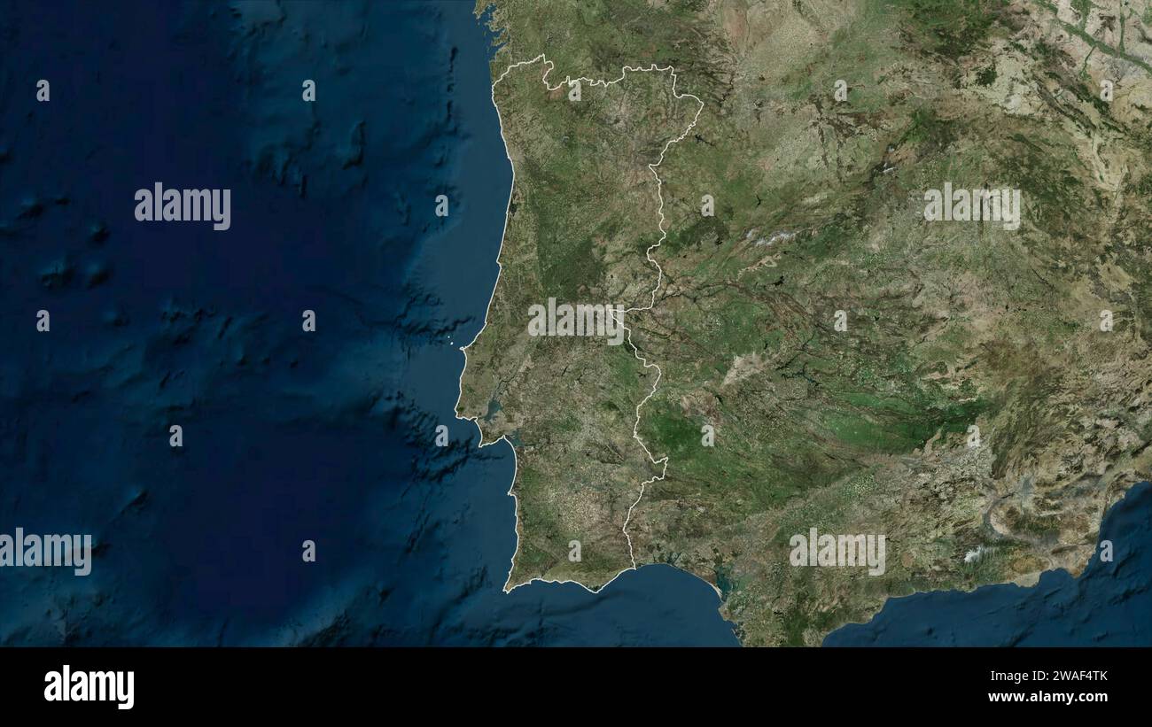 Portugal outlined on a high resolution satellite map Stock Photo - Alamy
