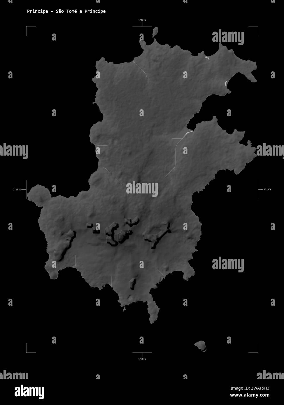 Shape of a Grayscale elevation map with lakes and rivers of the ...