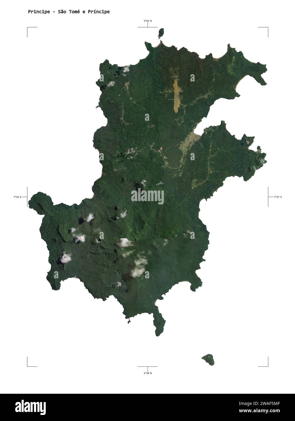 Shape of a low resolution satellite map of the Principe - Sao Tome e ...
