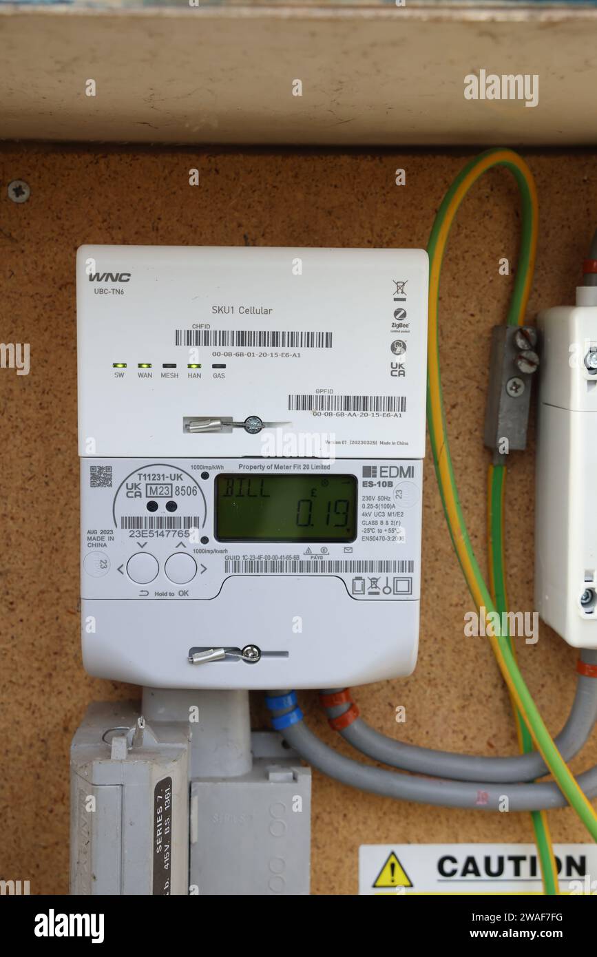 Modern Smart Electricity Meter fitted to a UK home - 4 January 2024 ...