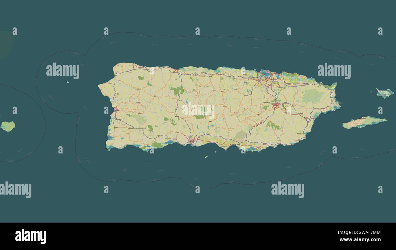 Topographic map puerto rico hi-res stock photography and images - Alamy