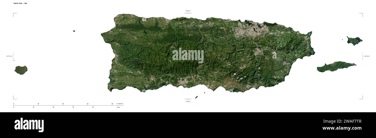Shape of a low resolution satellite map of the Puerto Rico - USA, with ...