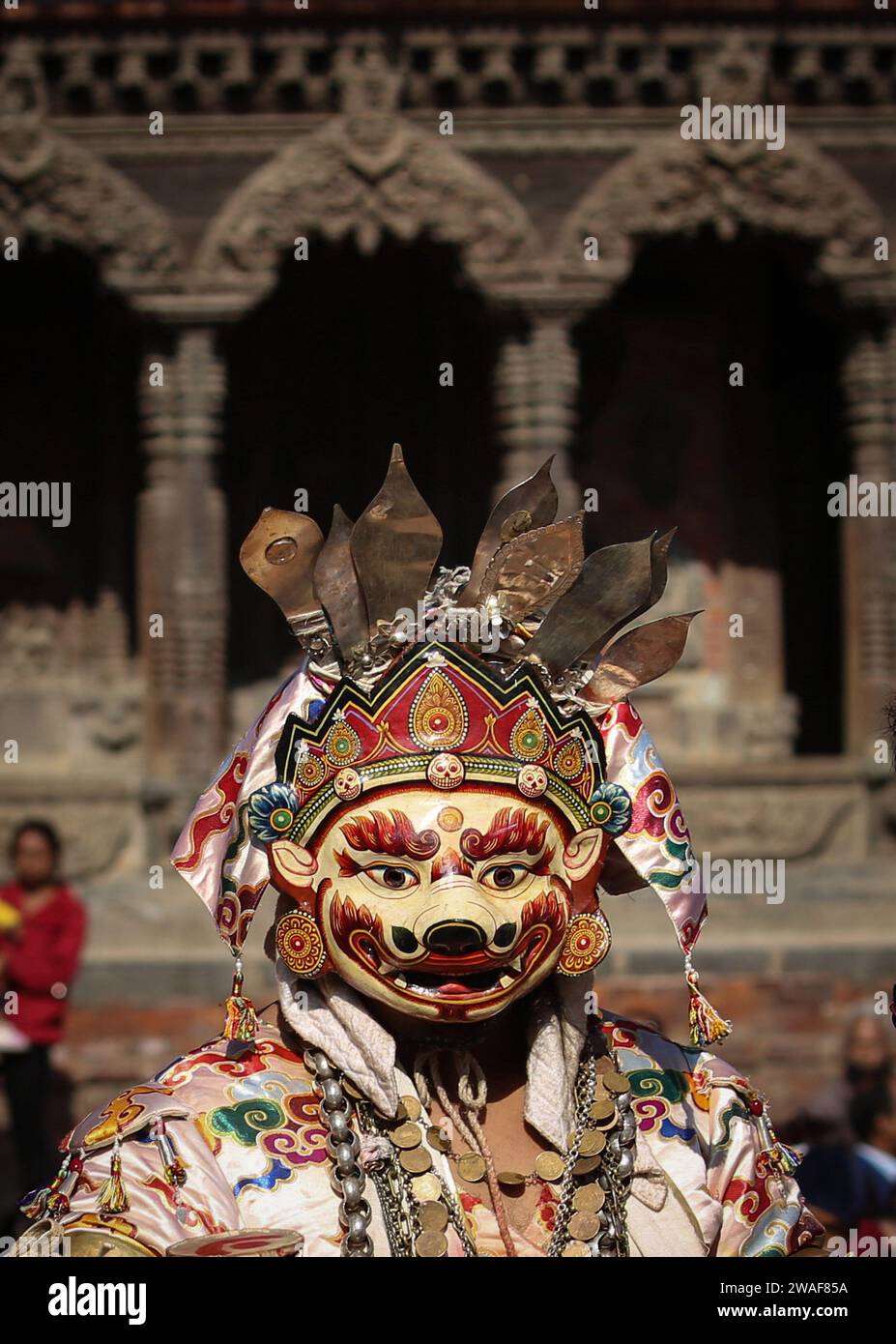 Lalitpur, Bagmati, Nepal. 4th Jan, 2024. A deity performs during ...