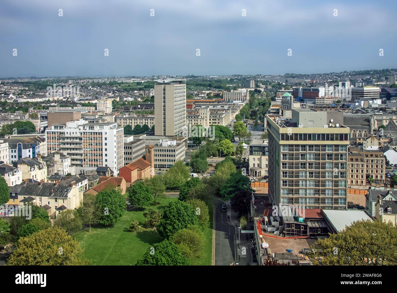 Archival reportage image of the view of Armada Way from the Big Wheel ...