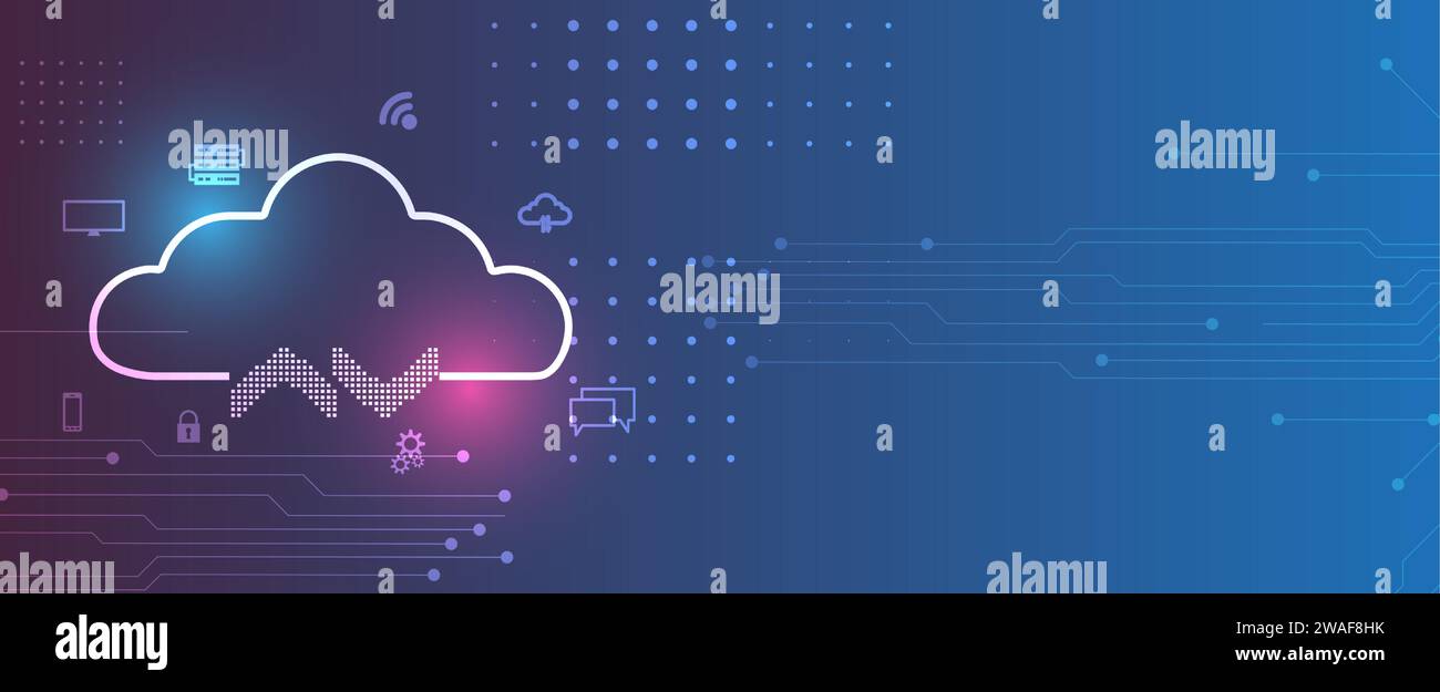 Modern cloud technology. Integrated digital web concept background ...