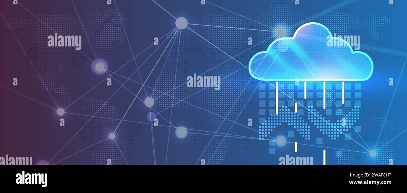 Modern cloud technology. Integrated digital web concept background ...