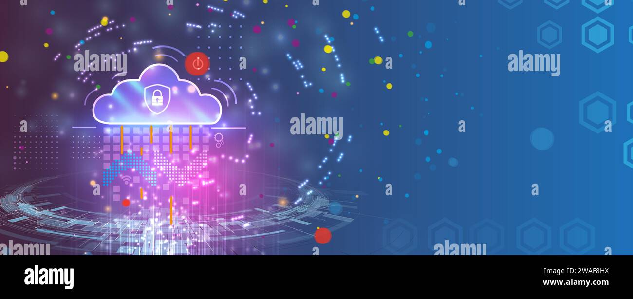 Modern cloud technology. Integrated digital web concept background ...