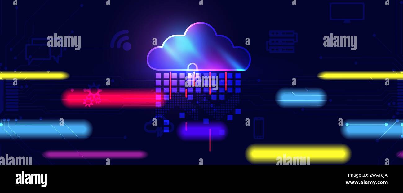 Modern cloud technology. Integrated digital web concept background ...