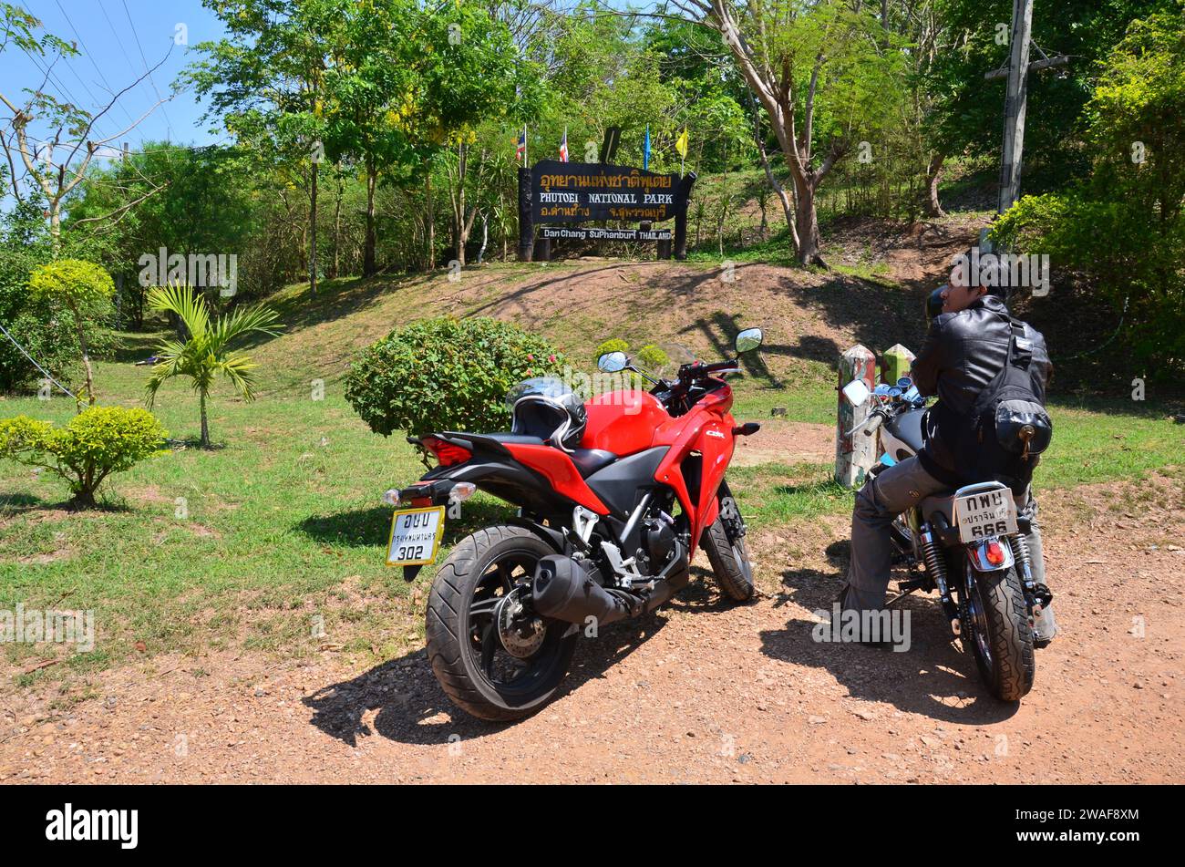 Thai man biker biking motorcycle travelers people riding motorbike ...