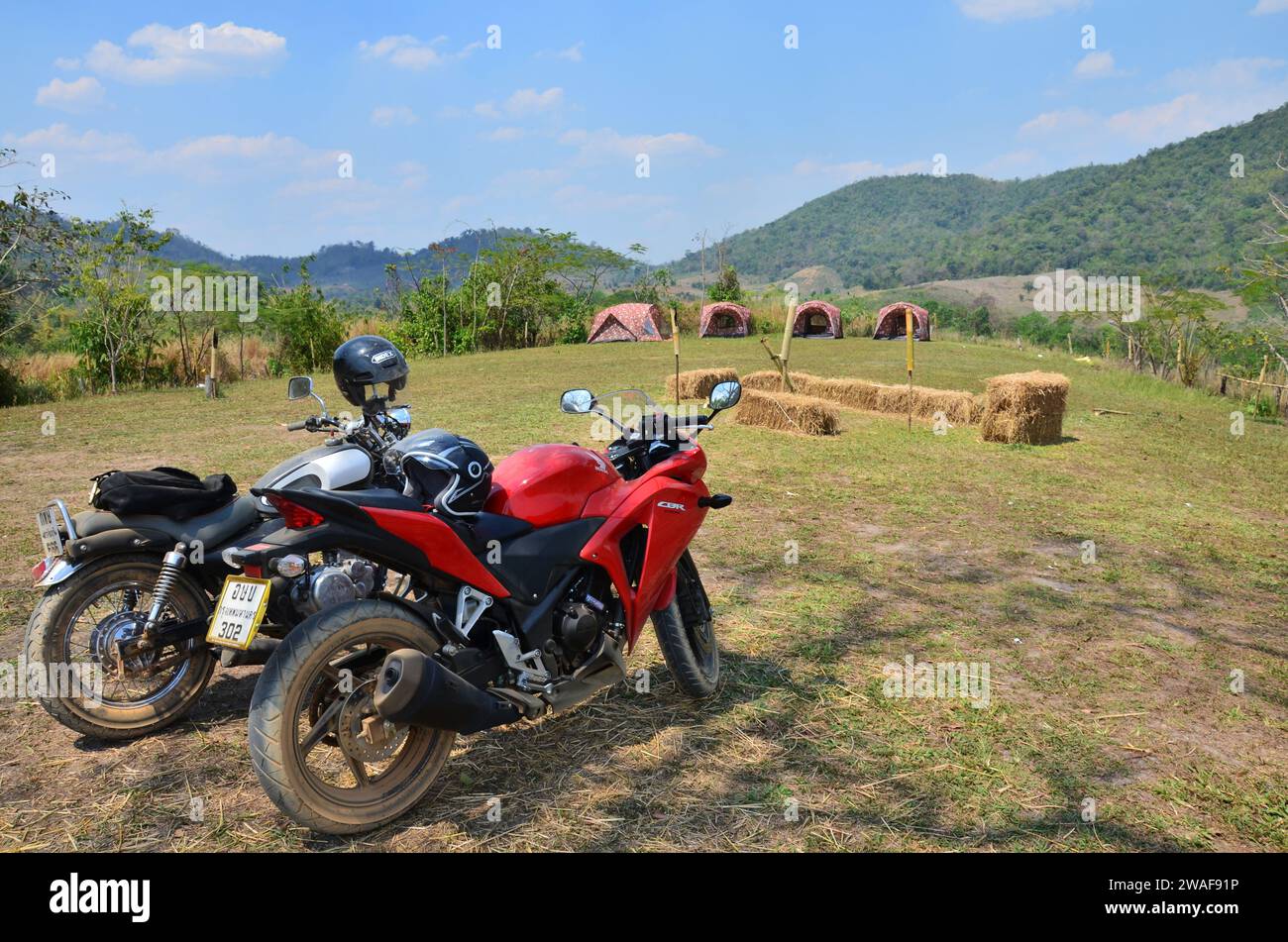 Thai man biker biking motorcycle travelers people riding motorbike ...