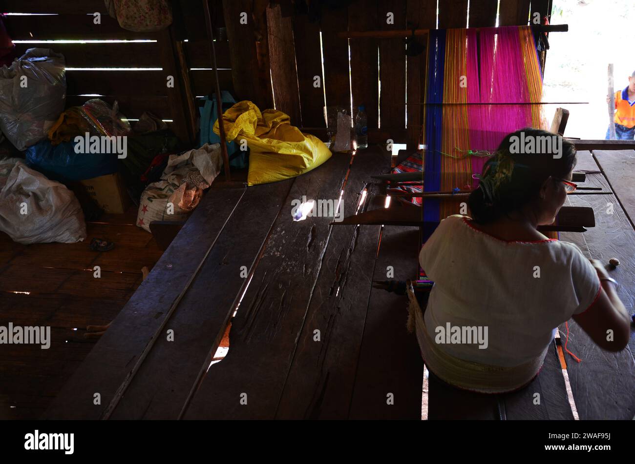 Traditional folk wisdom hand woven cotton of Kariang ethnic and tribe ...