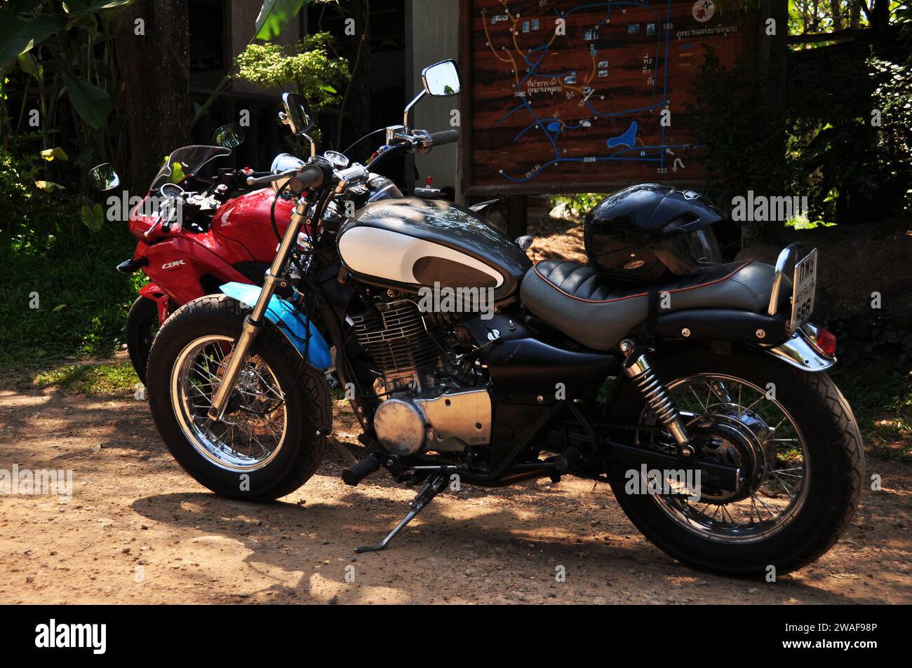Thai man biker biking motorcycle travelers people riding motorbike ...