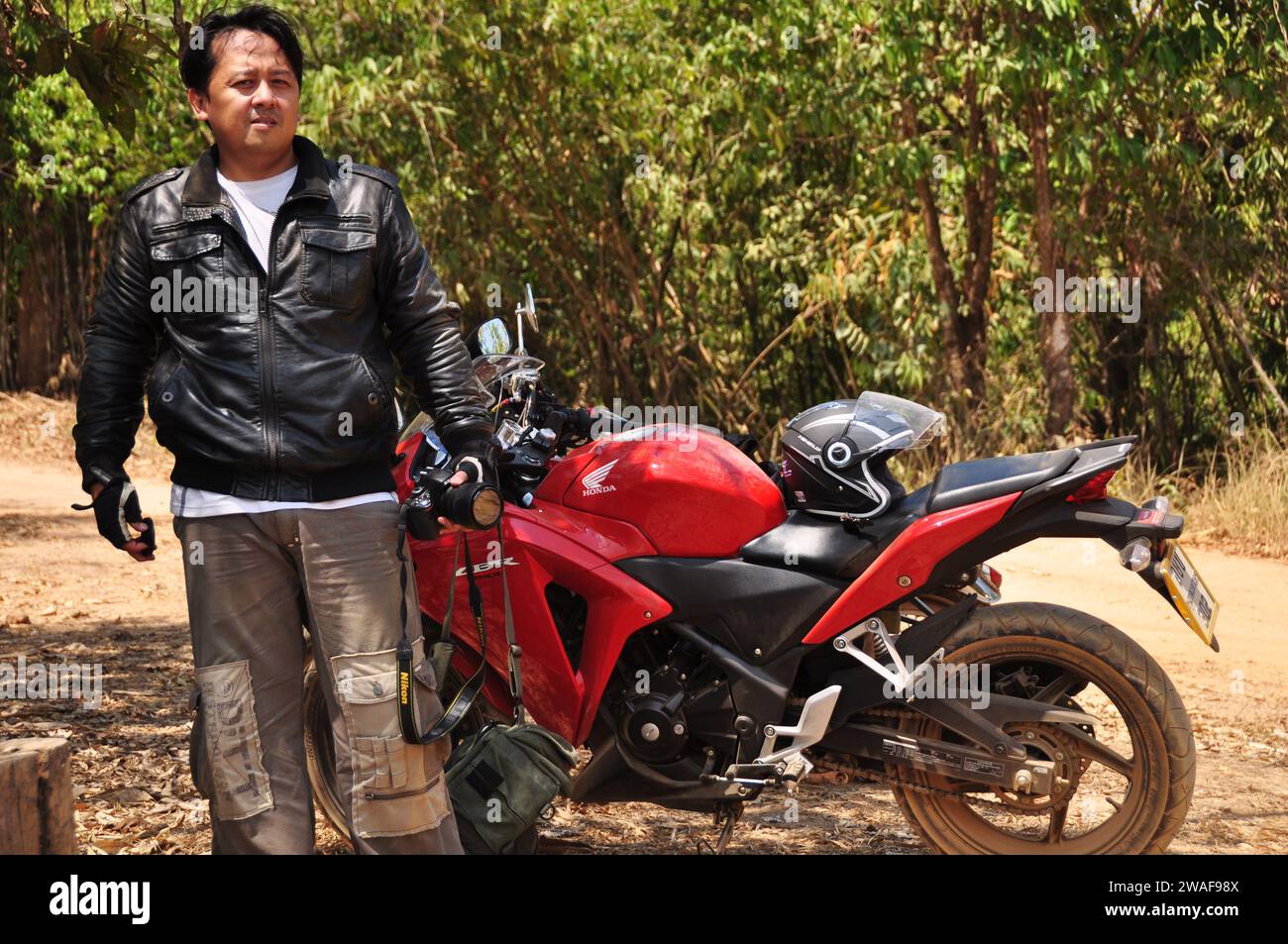 Thai man biker biking motorcycle travelers people riding motorbike ...