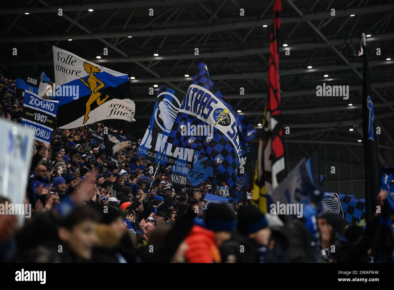 Bergamo, Italy. 03rd Jan, 2024. Atalanta Bc supporters during Atalanta ...