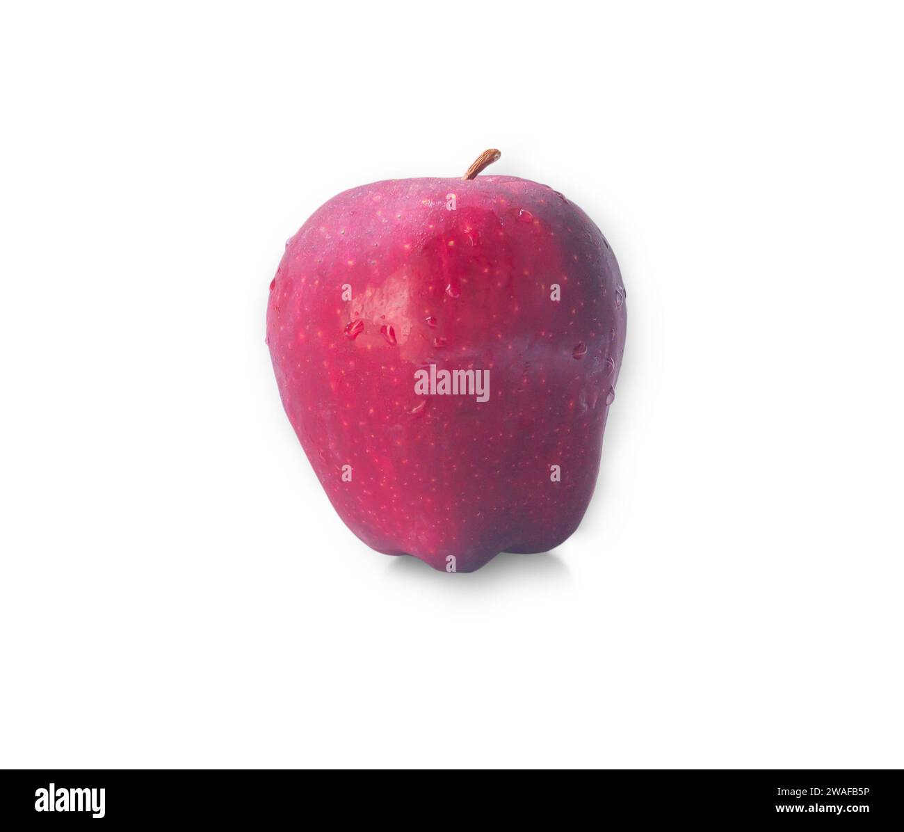 Single fresh red apple is isolated on white background with clipping ...