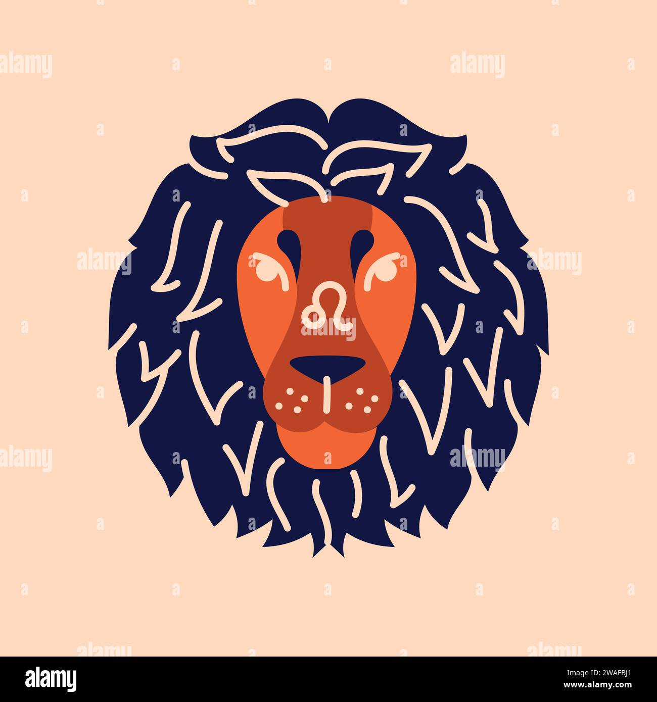 Lion color concept. Zodiac sign. Astrology and horoscope. Predictions ...