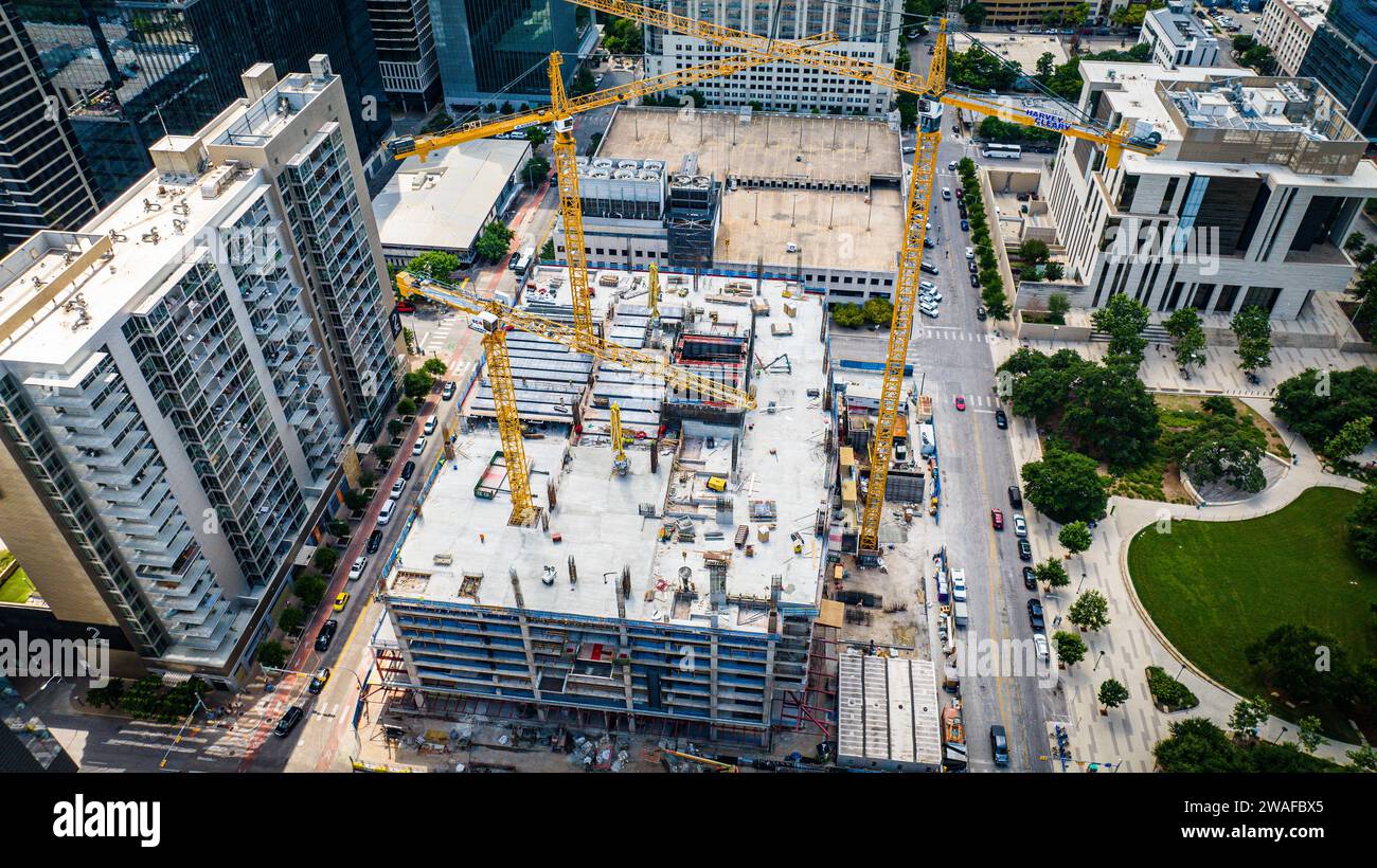 Bustling construction site cranes equipment hi-res stock photography ...