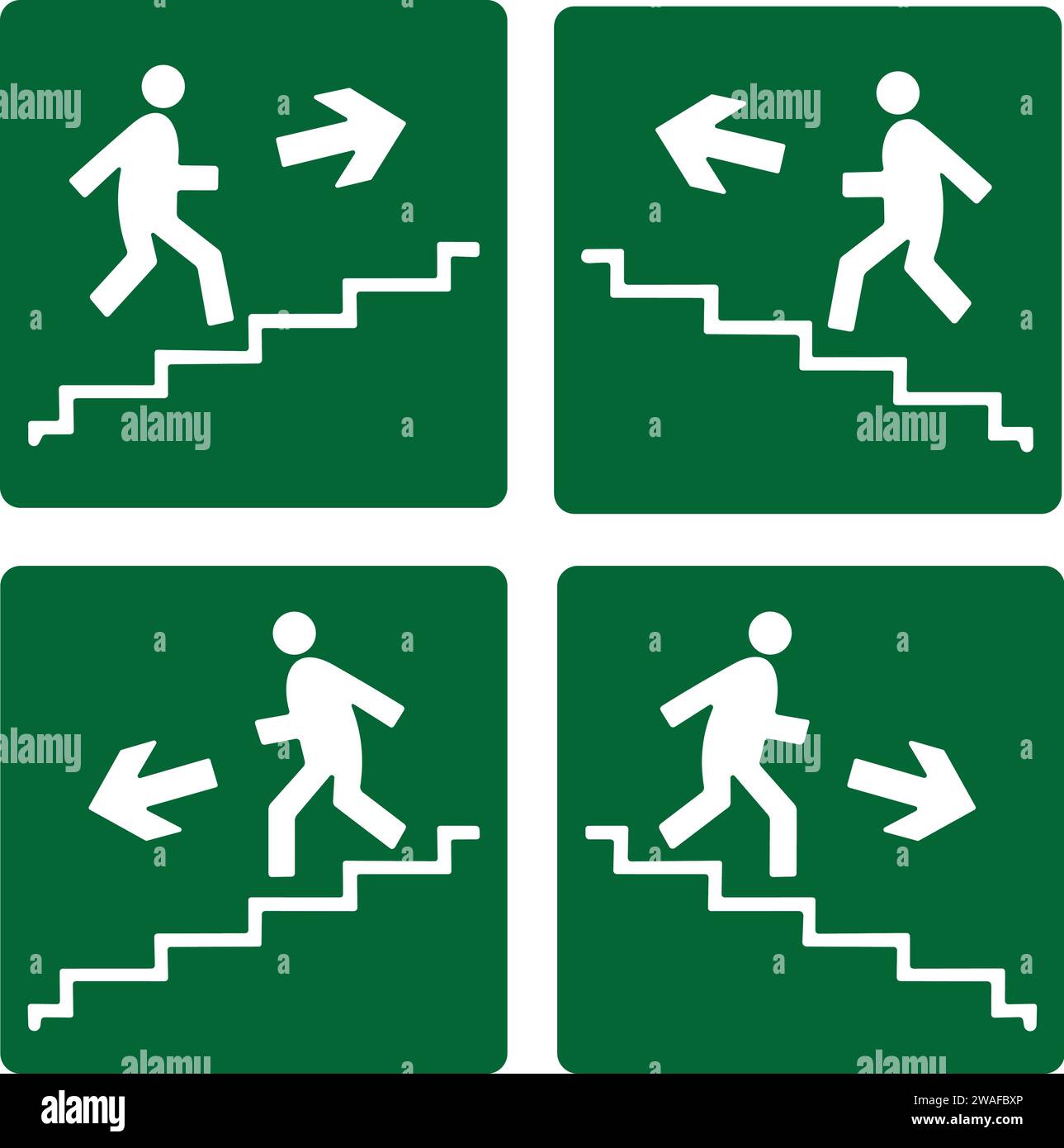 Collection of emergency Exit sign | Emergency exit direction | Exit ...