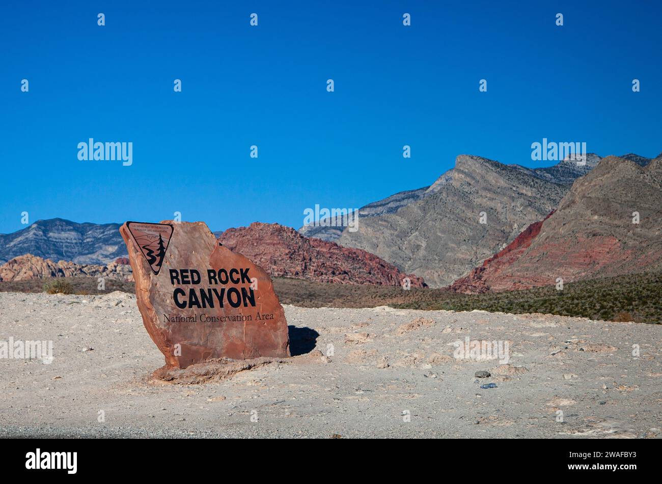 Las Vegas, Nevada, USA - November 8th, 2023: Red Rock Canyon, sign on ...