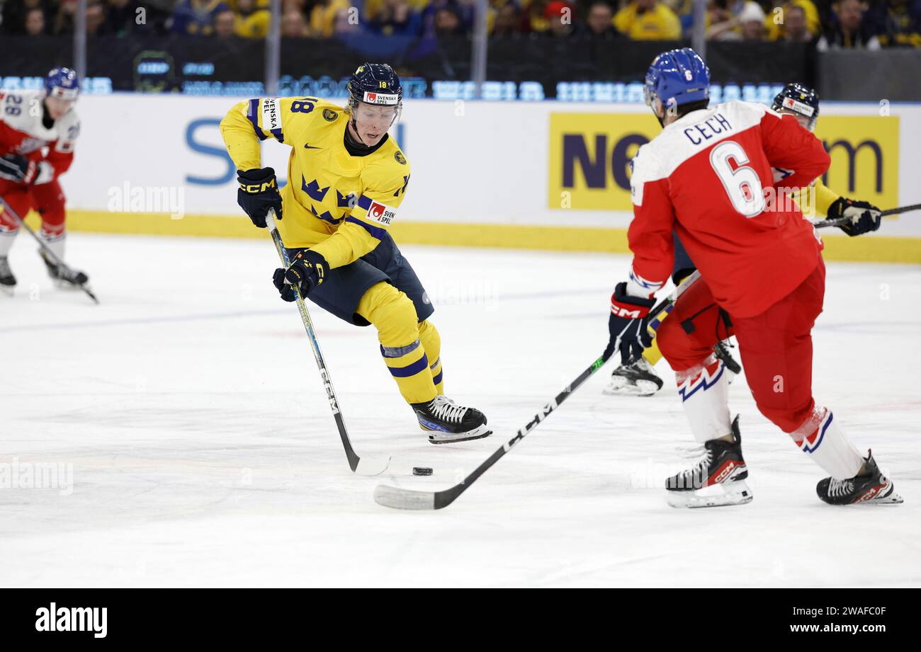GOTHENBURG, SVERIGE 20240104Sweden's Filip Bystedt (L) and Czechia's ...