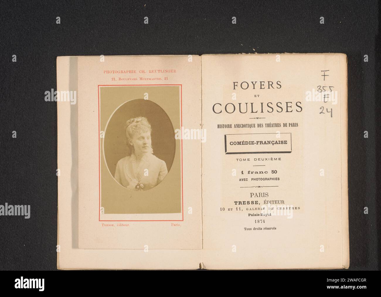 PortraT van Suzanne Reichenberg, Charles Reutlinger, c. 1874 photograph ...