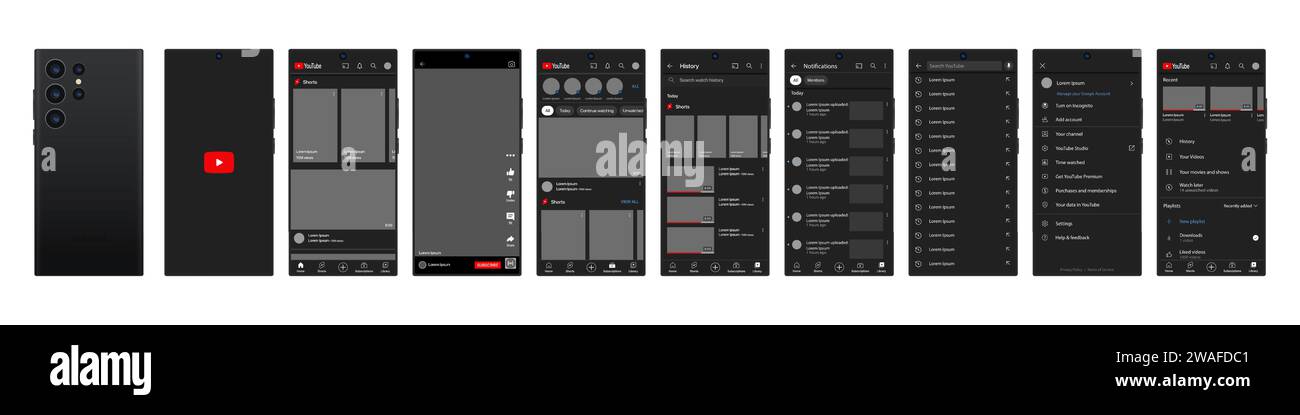 YouTube mobile interface in Samsung galaxy s23 ultra. You Tube screen ...
