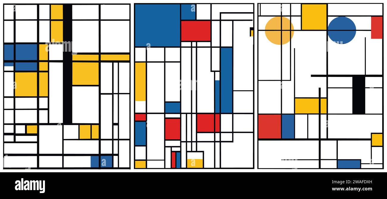 Set of Modern Retro geometric graphic design Stock Vector Image & Art ...