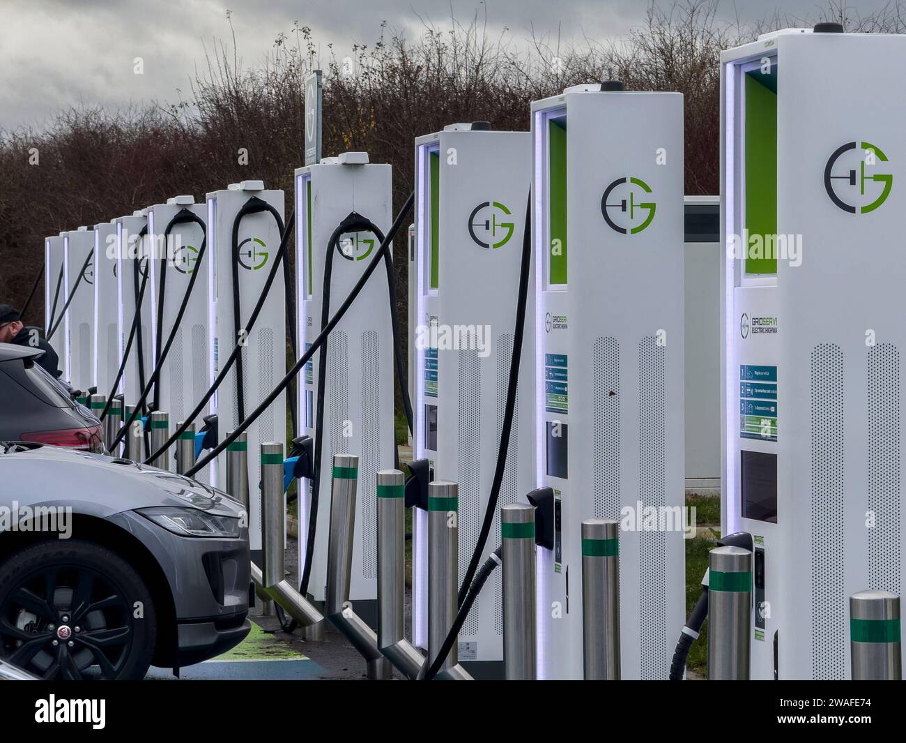 MOTO Services, Wetherby, A1, Yorkshire, England, UK. Images of the EV ...