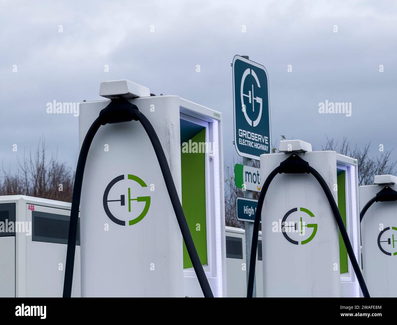 MOTO Services, Wetherby, A1, Yorkshire, England, UK. Images of the EV ...