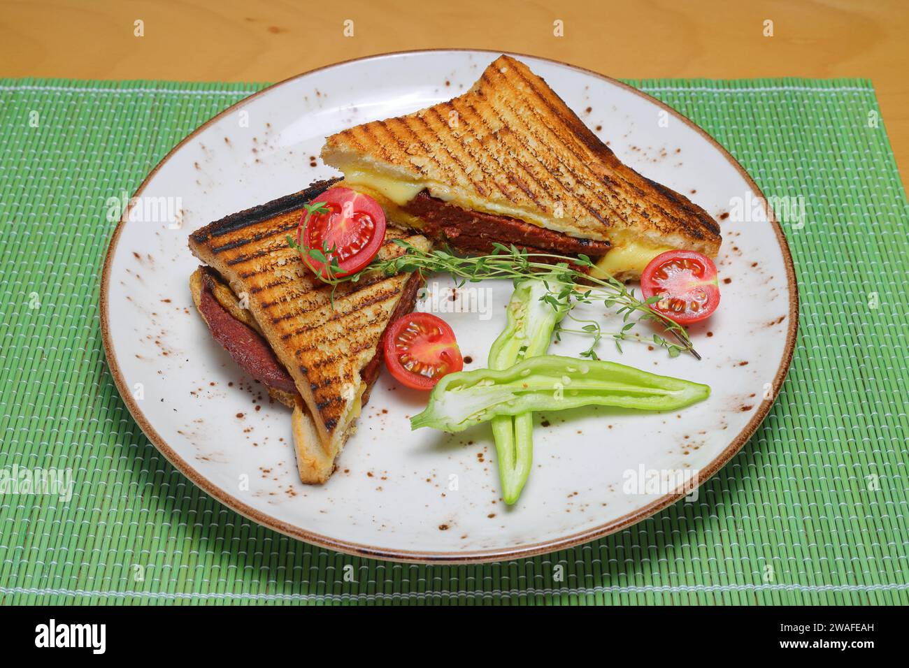 Quick dinner toast with ham and cheese - panini english toast french ...