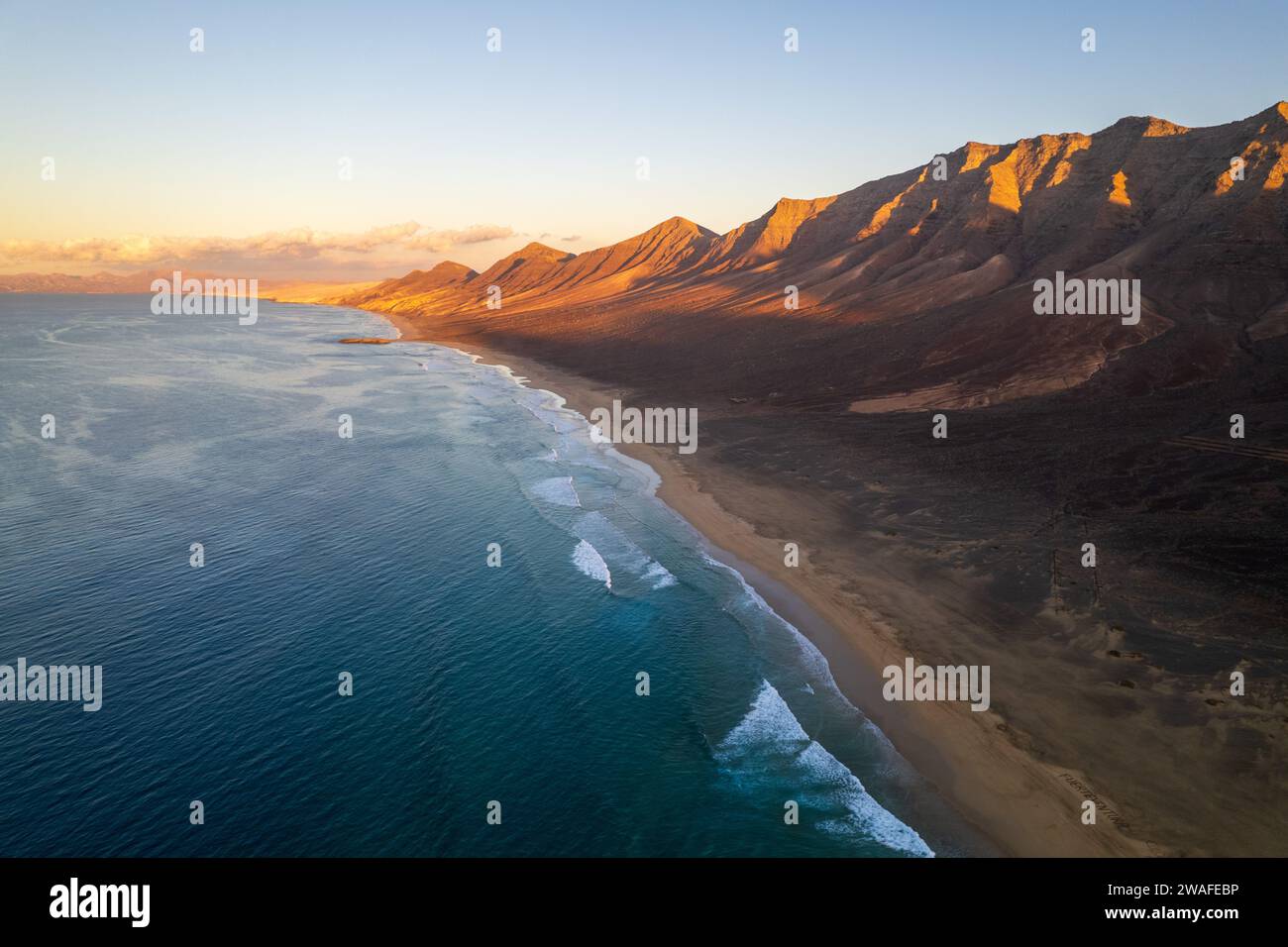 Aerial view of Cofete beach at Fuerteventura Stock Photo - Alamy